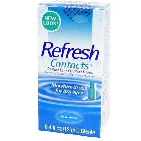 Refresh Contacts Lens Comfort Drops Hydrating Rewetting Solution 0 4 Fl Oz 2 Pack