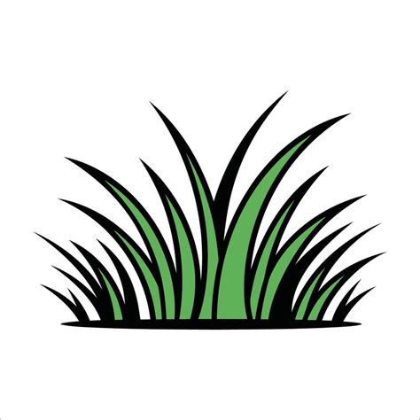 Illustration Of Green Grass Blades With Sharp Pointed Tips And Black Outlines 63226902 Vector