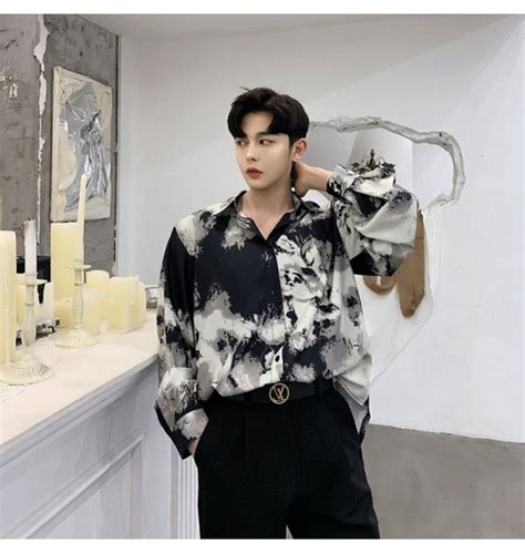 남자실크셔츠 블라우스 루즈핏 남방 스타일 오버핏 티몬