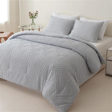 Sleepbella Light Grey Queen Comforter Set Boho Bedding