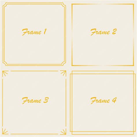 Premium Vector Classic Gold Border Frame Four Style For Social Media