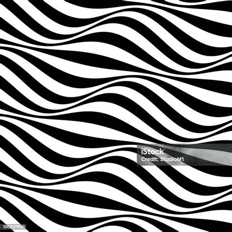 3d 물결 모양 배경입니다 동적 효과입니다 흑인과 백인 디자인입니다 착시와 패턴입니다 벡터 일러스트입니다 3차원 형태에 대한 스톡 벡터 아트 및 기타 이미지 Istock