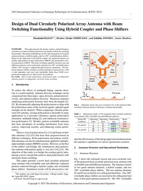 Pdf Design Of Dual Circularly Polarized Array Antenna With Beam