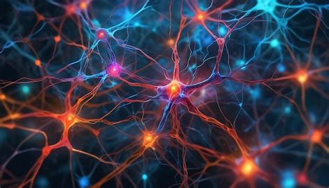 illustration of synaptic connections and neuronal activity in an