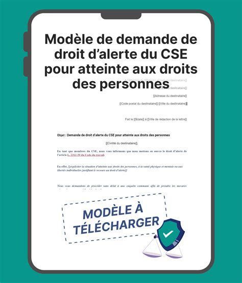 Modèle De Demande De Droit Dalerte Du Cse Pour Atteinte Aux Droits Des Personnes