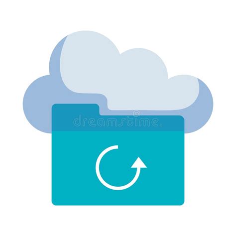 Cloud Sync Folder Icon Illustration Stock Vector Illustration Of