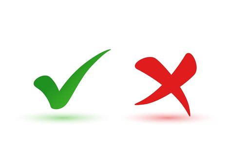 Premium Vector Right And Wrong Check Mark Cross Symbol Design With White Background