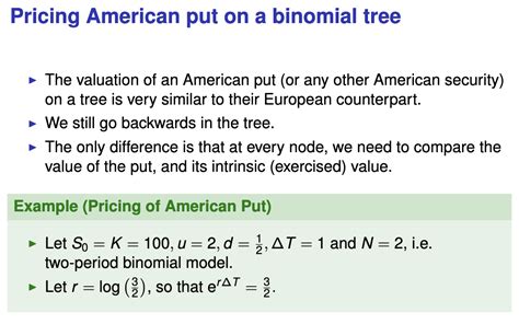 Solved American Put Option The Simplest Example When Early