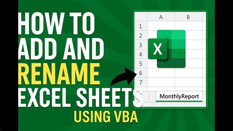 How To Add And Rename Excel Sheets Using Vba Excel Vba Tutorial For