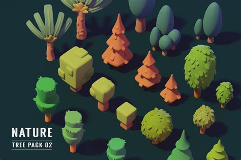 Nature Tree Pack 02 Stylized 3d Game Assets 3d Trees Unity Asset