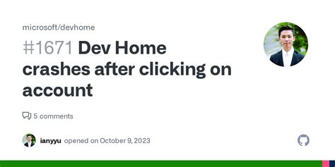 Dev Home Crashes After Clicking On Account Issue Microsoft Devhome GitHub