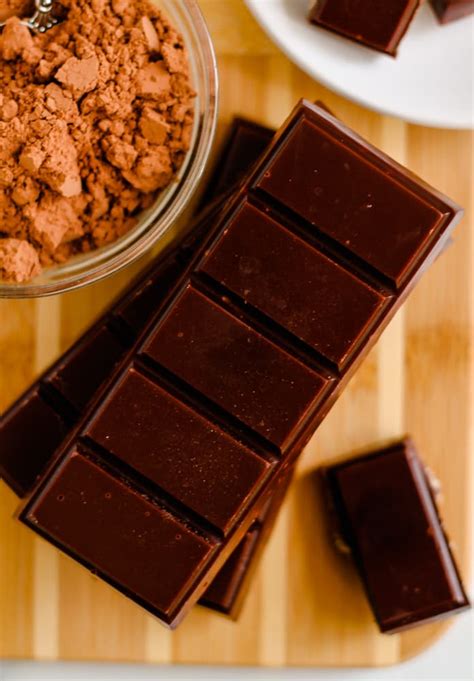 Homemade Dark Chocolate Bars Only Three Ingredients