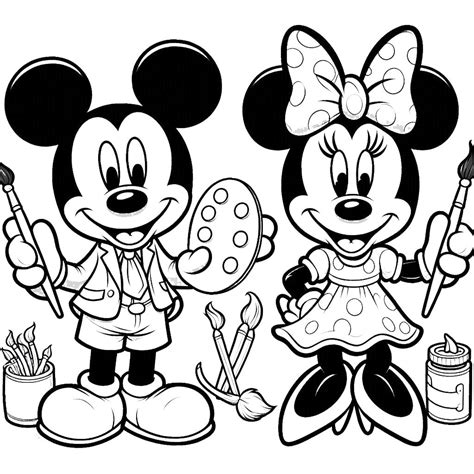 71 Colorir Mickey Et Minnie Casal Do Universo Disney