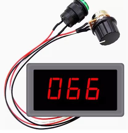 Digital PWM DC Motor Speed Controller V V V Stepless Speed Control Switch Display Housing