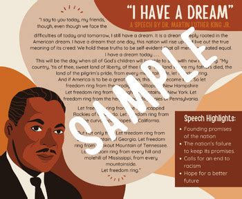 Martin Luther King I Have A Dream Speech Poster Package With Freebies