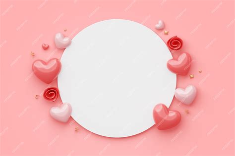발렌타인 데이 대 한 3d 빈 배너 배경 무료 Psd 파일