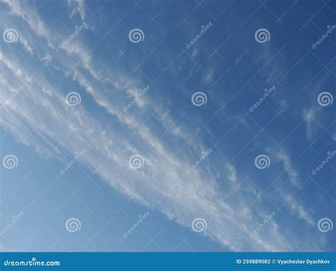 Blue Sky With Clouds Natural Background White Fluffy Clouds In Blue Sky Background From