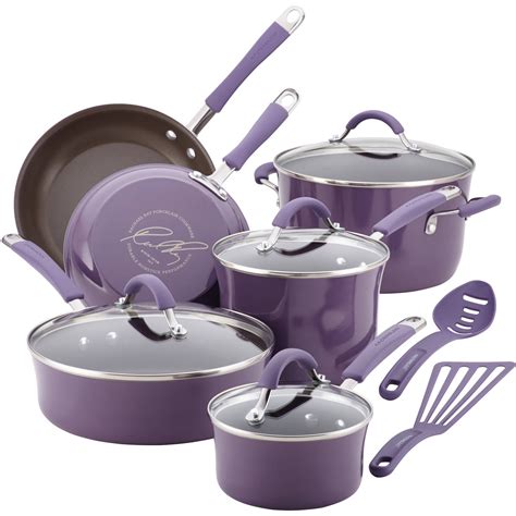 Rachael Ray Cucina Nonstick Cookware Set 12 Piece Lavender Purple