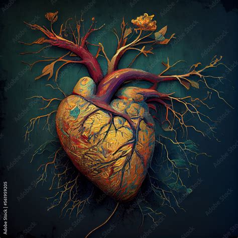 Abstract Real Heart Realistic Heart Shape Love Illustration 3d Render Background Stock