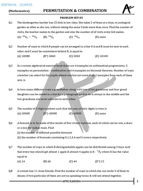 dpp 05 problem set 05 permutation and combination nj 247 unlocked pdf