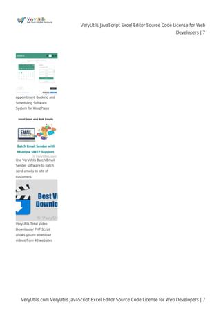 VeryUtils JavaScript Excel Editor Source Code License For Web Developers Pdf