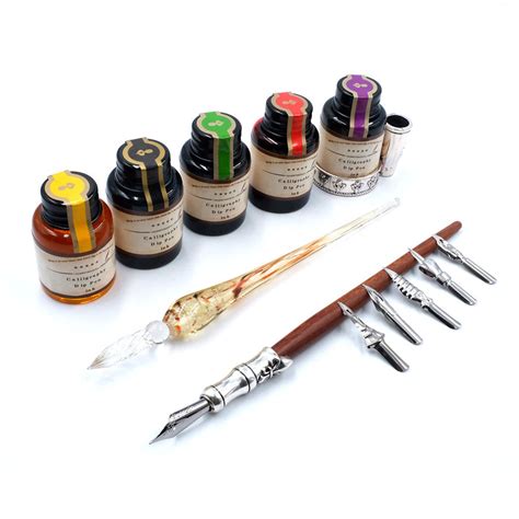 Calligraphy Pen Set Handcrafted Glass Dip Pen And Wooden Dip Pen T