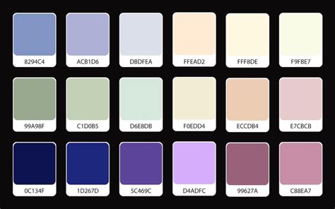 Premium Vector Color Palette In Rgb Color Catalog Style Muted Color