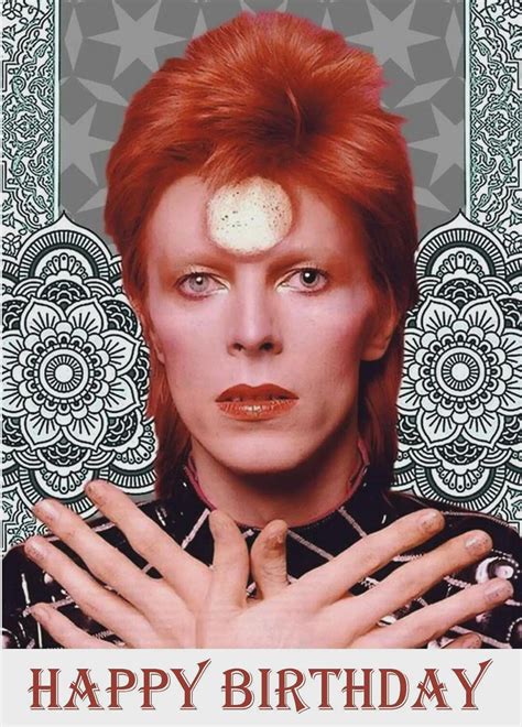 David Bowie Personalized Birthday Greetings Card By Cellini Designs Etsy