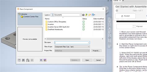 Solved Inventor Tutorial No Workspace In Place Component