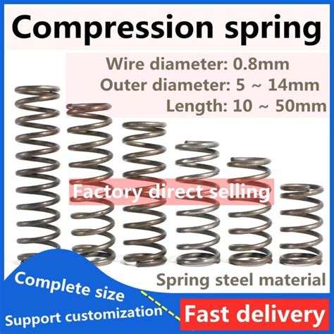 1pcs Wire Diameter 08mm Compression Spring Length 50mm Outer Diameter