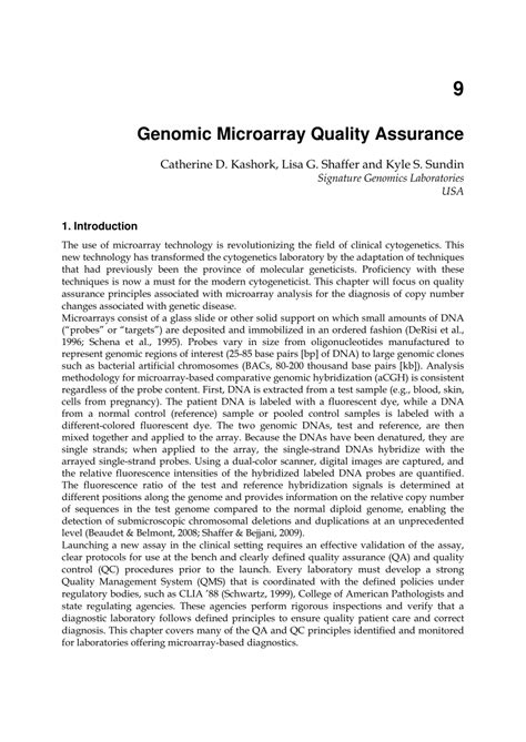 pdf genomic microarray quality assurance