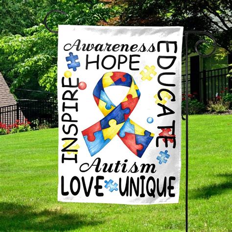 Autism Awareness Garden Flag Autism Yard Flag Awareness Flag Custom