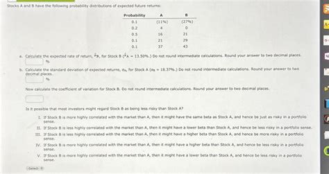 Expected Returns Chegg