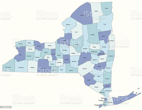 New York State County Map Stock Illustration Download Image Now New