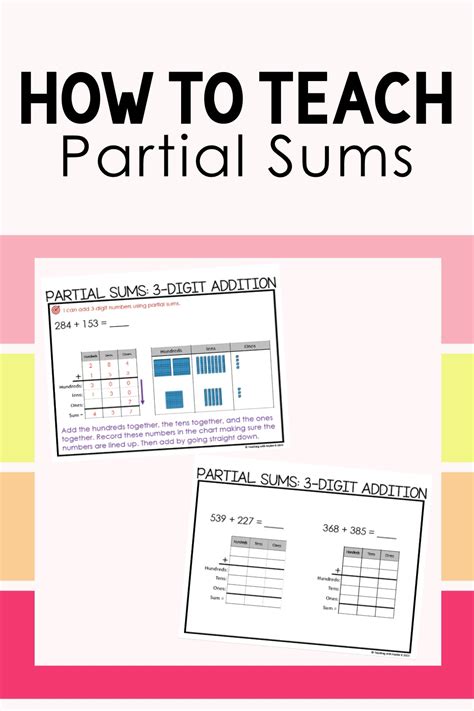 partial sums addition method how to best teach this method to second