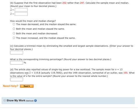 Solved a Calculate the sample mean xˉ and median x Chegg com