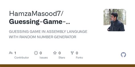 Github Hamzamasood7guessing Game Assembly Language Guessing Game In