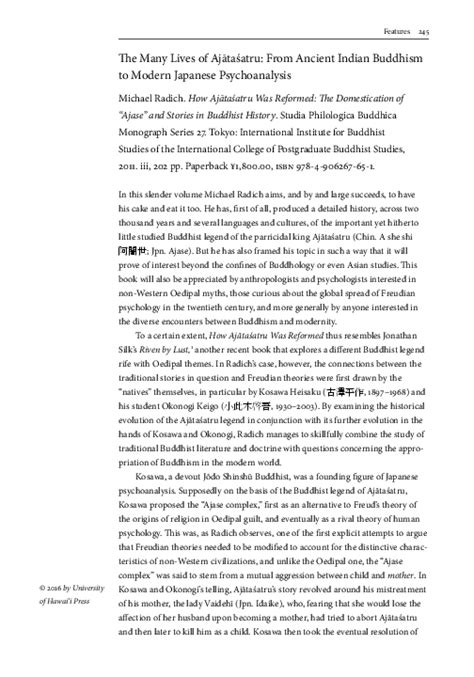 Pdf The Many Lives Of Ajātaśatru Review Of Michael Radich How