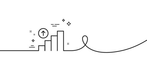 Graph Line Icon Column Chart Sign Continuous Vector Image