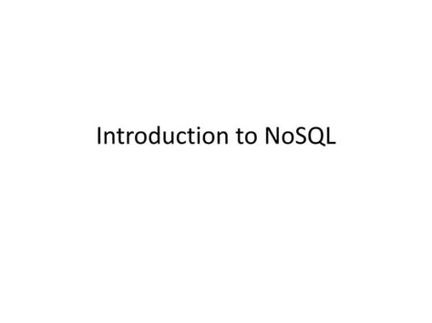 Introduction To Nosql Databases Hadoop Quick Introduction Ppt