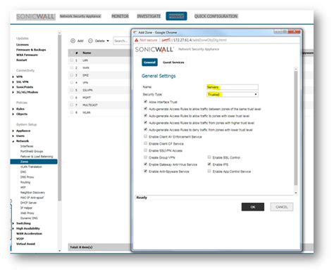 how can i configure multiple networks sonicwall