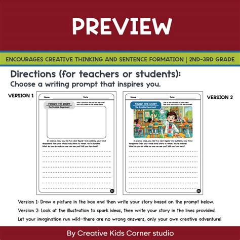 Finish The Storyscience Adventures Narrative Writing Prompts 2nd3rd