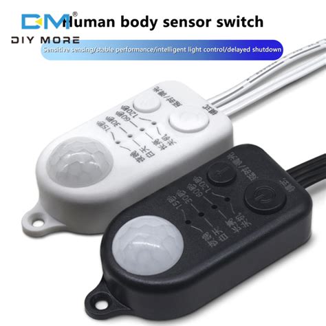 Diymore PIR Motion Activated Sensor Light Switch Occupancy Motion Sensor With DC Coupler Cable