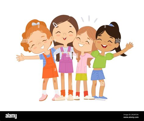 4 Friends Together Cartoon