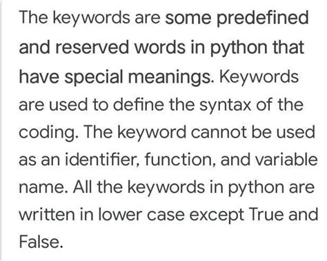 What Are Keywords In Python