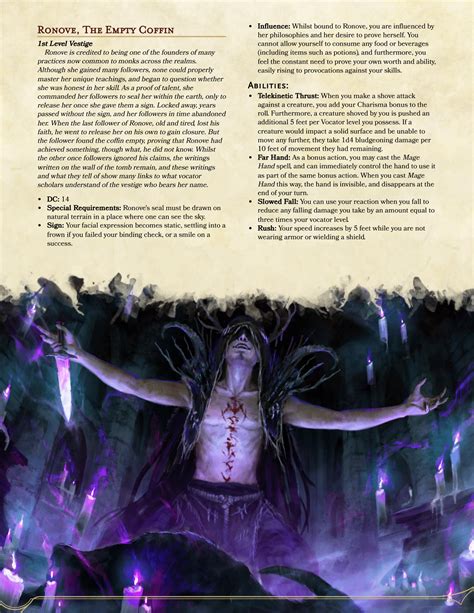 Class The Vocator Use Occult Magic To Bind The Vestiges Of Ancient