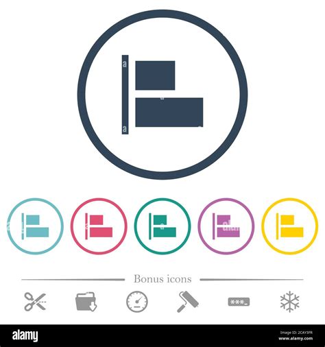 Align To Left Flat Color Icons In Round Outlines 6 Bonus Icons Included Stock Vector Image