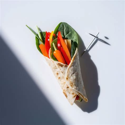 Vegetable Wrap Premium Ai Generated Image