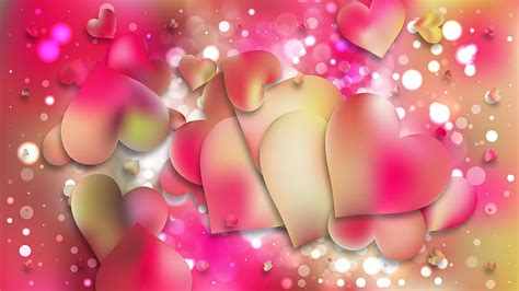 분홍색과 노란색 발렌타인 카드 배경 Ai Eps Uidownload