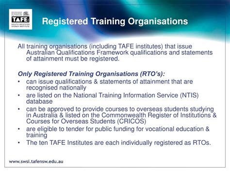 Ppt National Training Framework And Tafe Nsw Structure Powerpoint